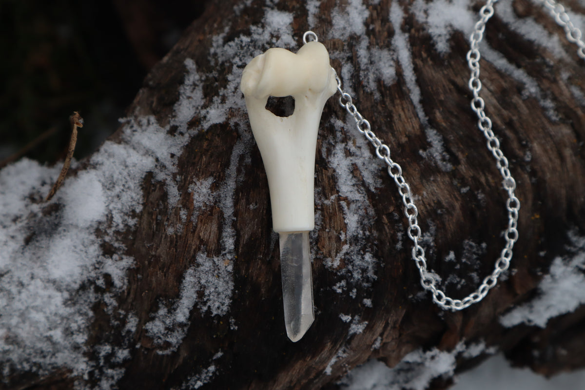 Red Fox Humerus Pendulum with Ouroboros Ring – Freyja's Forest