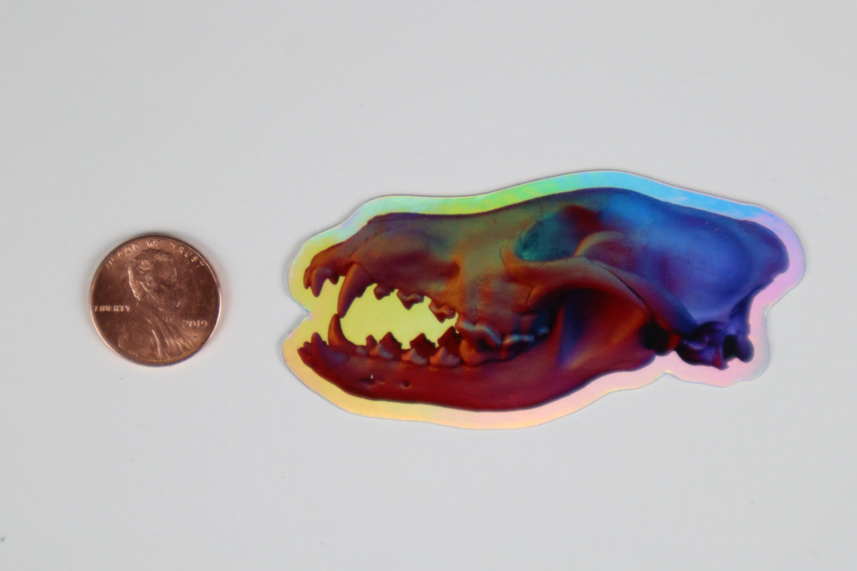 Wolf Skull Sticker - Holographic – Freyja's Forest